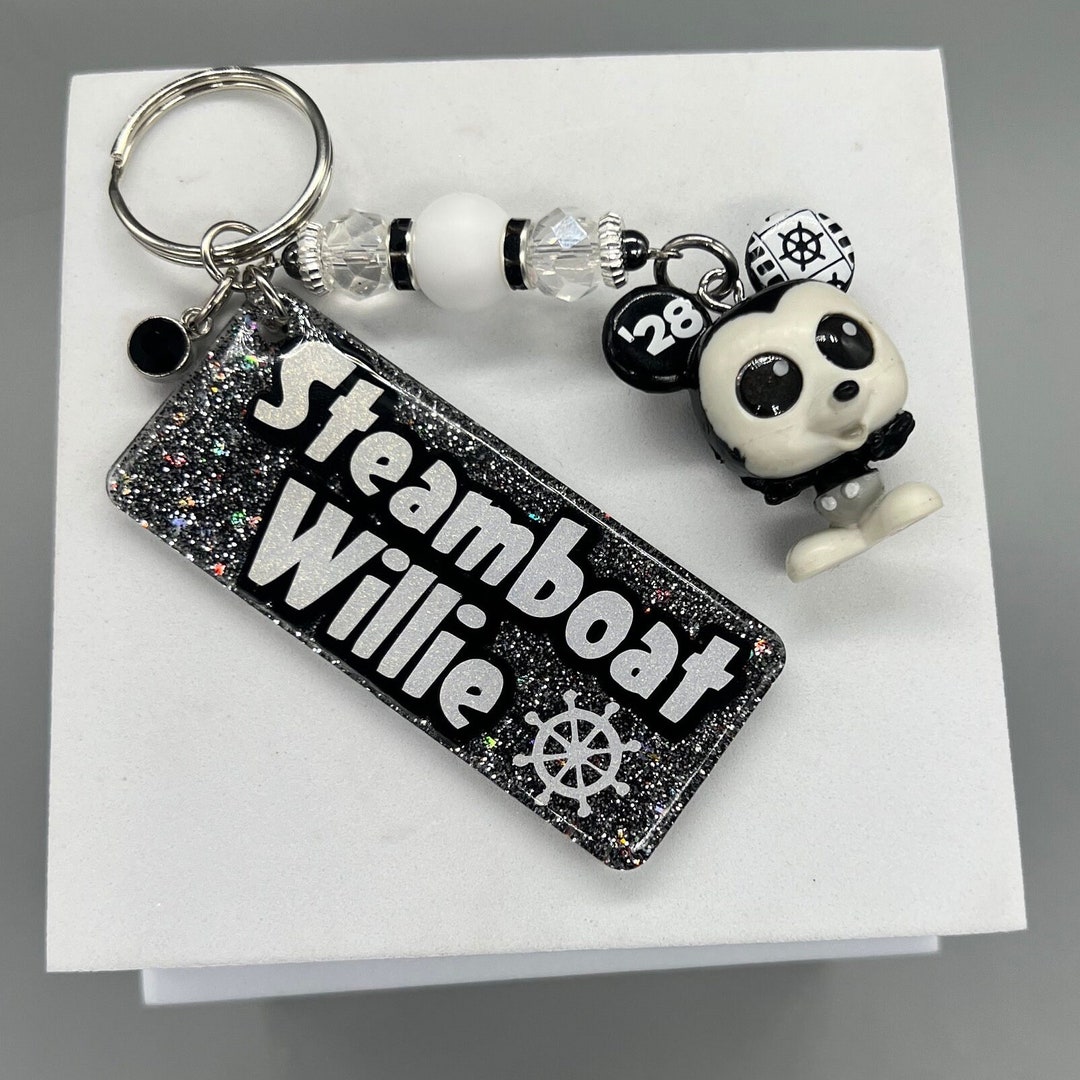 Mickey Mouse Steamboat Willie Glitter Keychain Doorables/mickey Mouse ...