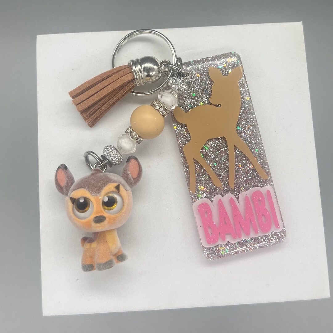 Bambi the Deer fuzzy Glitter Keychain Doorables/bambi - Etsy