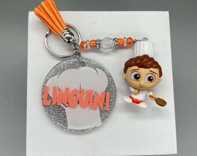 Alfredo Linguini From Ratatouille One of a Kind Glitter Keychain ...