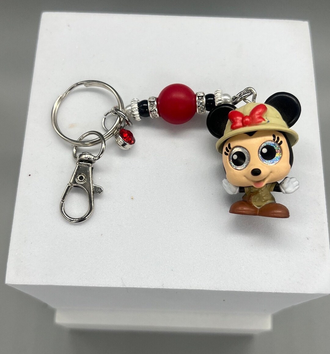 Safari Minnie Mouse Keychain Lanyard Doorables/minnie Mouse Keyring ...