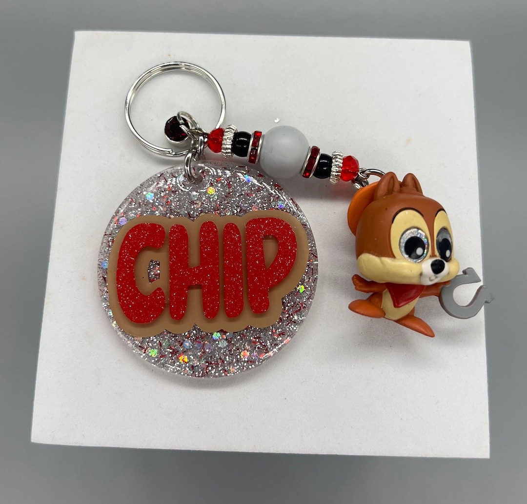 Disney Chip the Chipmunk From Chip and Dale Glitter Keychain Doorables ...