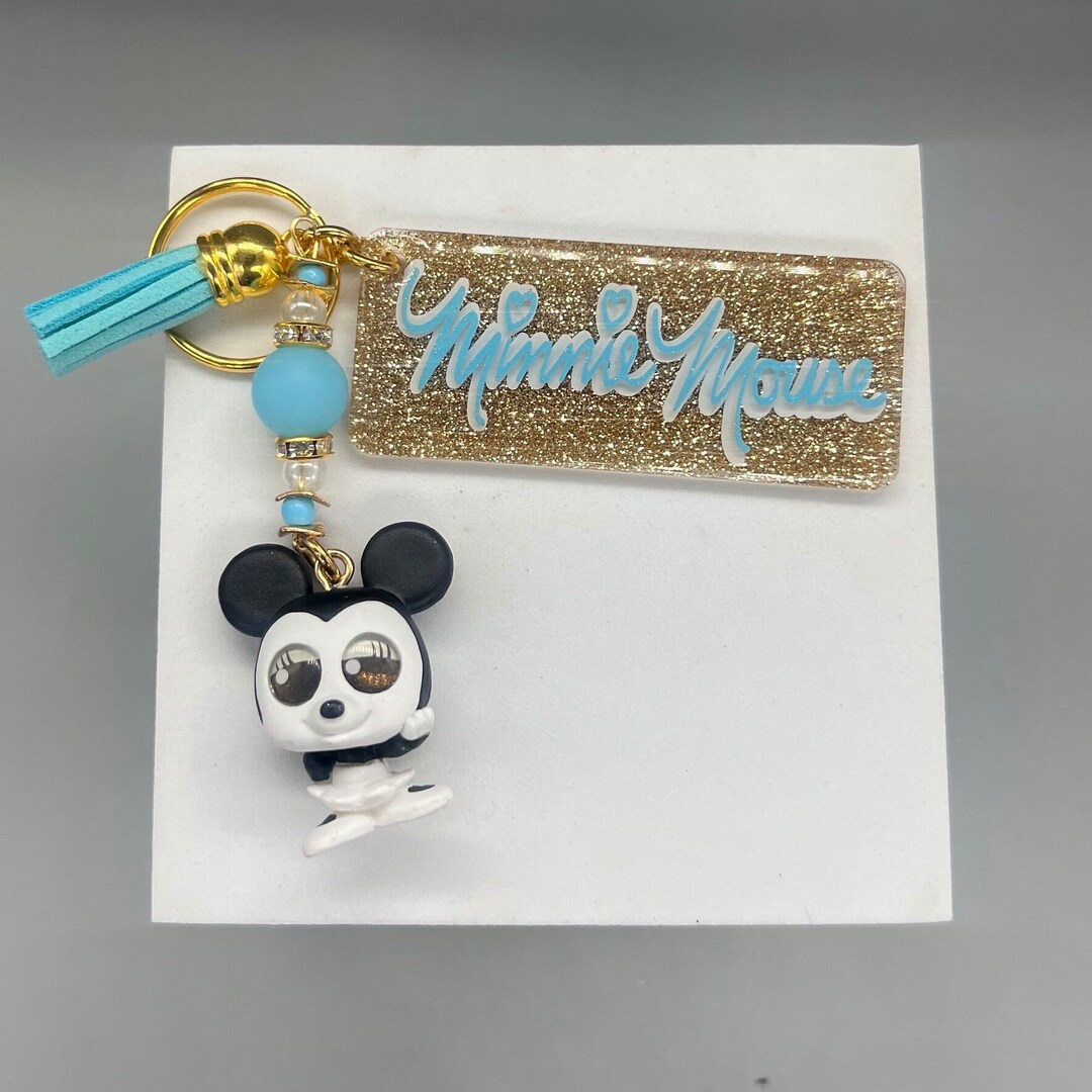 Minnie Mouse Glitter Keychain Doorables/minnie Mouse Pen/mickey Key ...