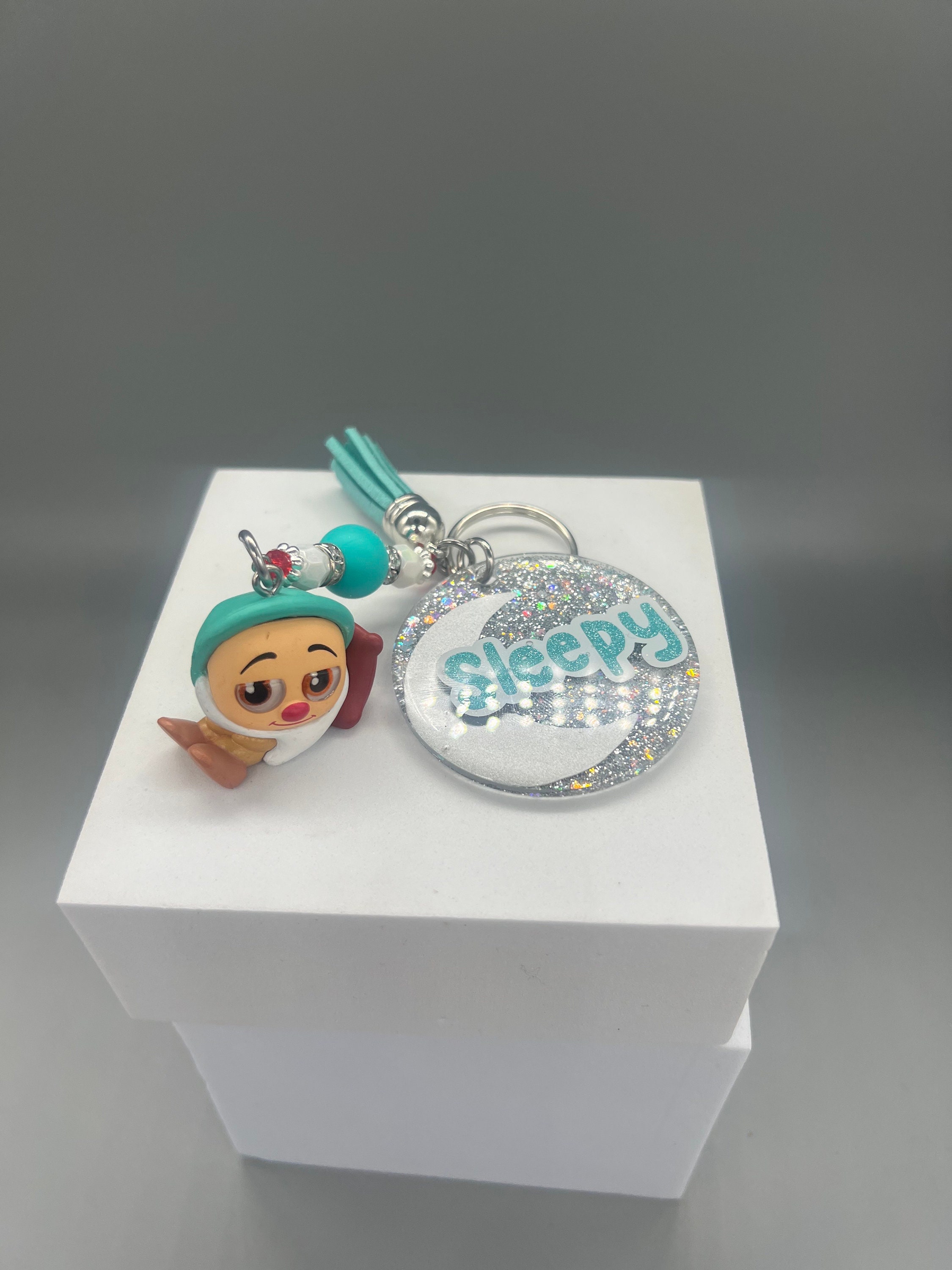 Snow White Sleepy Seven Dwarfs Glitter Keychain - Etsy