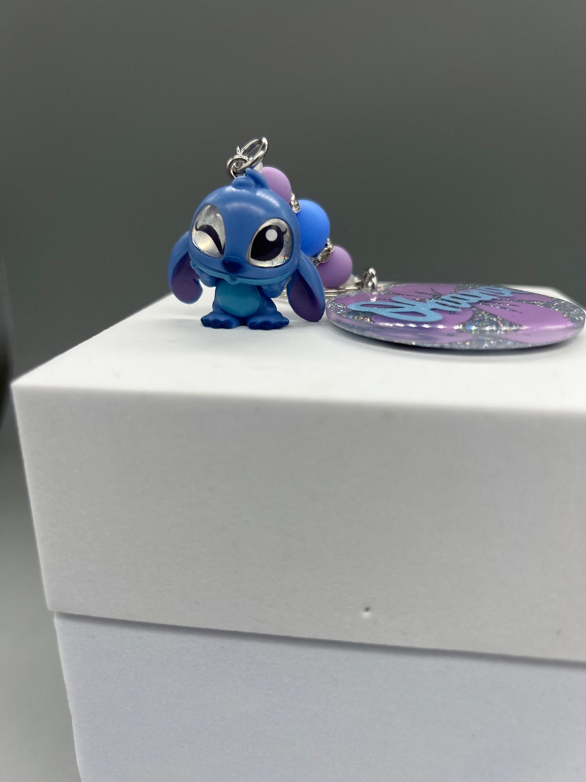 Stitch From Lilo and Stitch Glitter Keychain Doorables/stitch Key Ring ...
