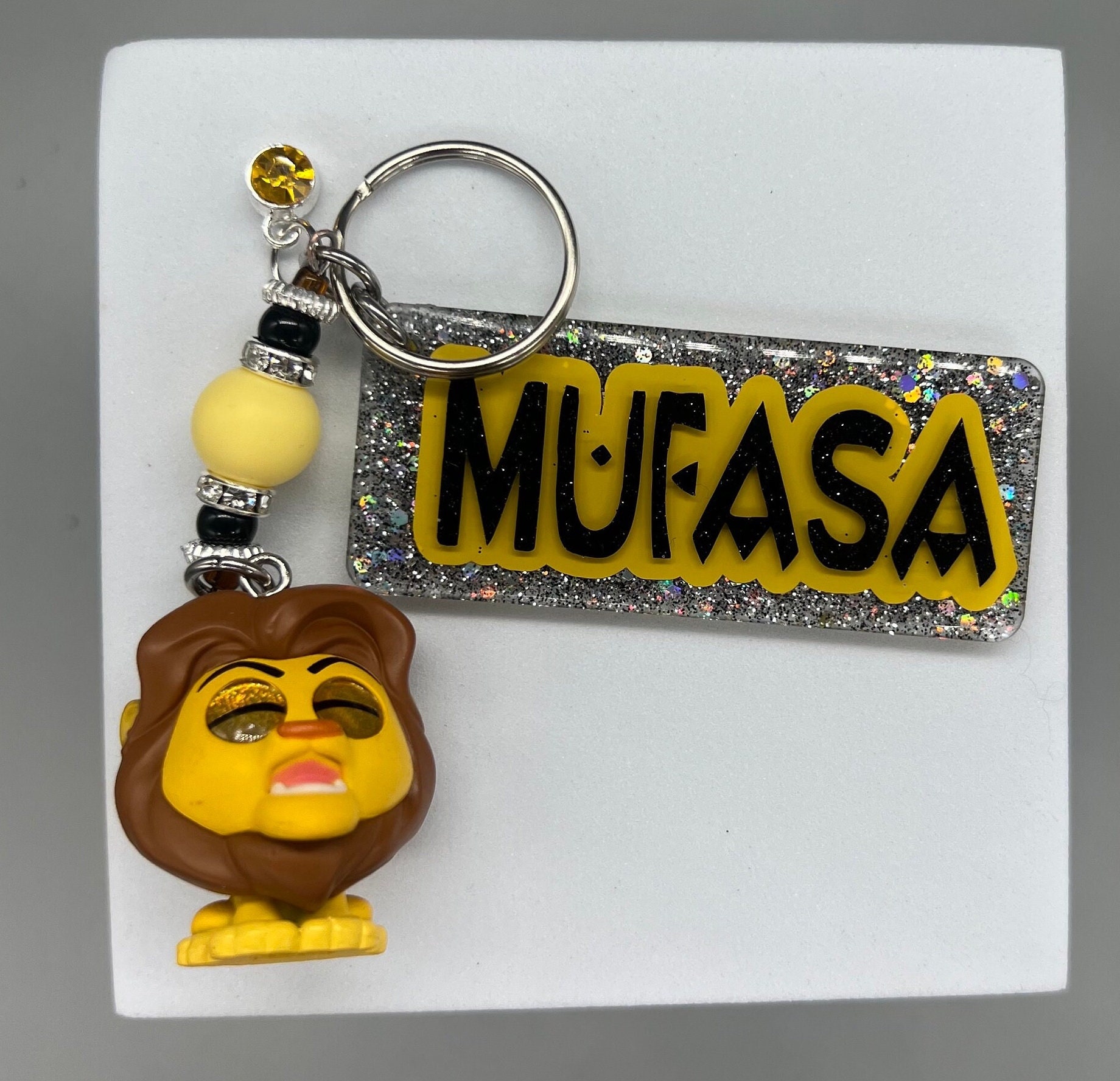 RARE Mufasa From the Lion King Glitter Doorables Keychain/lion Keyring ...