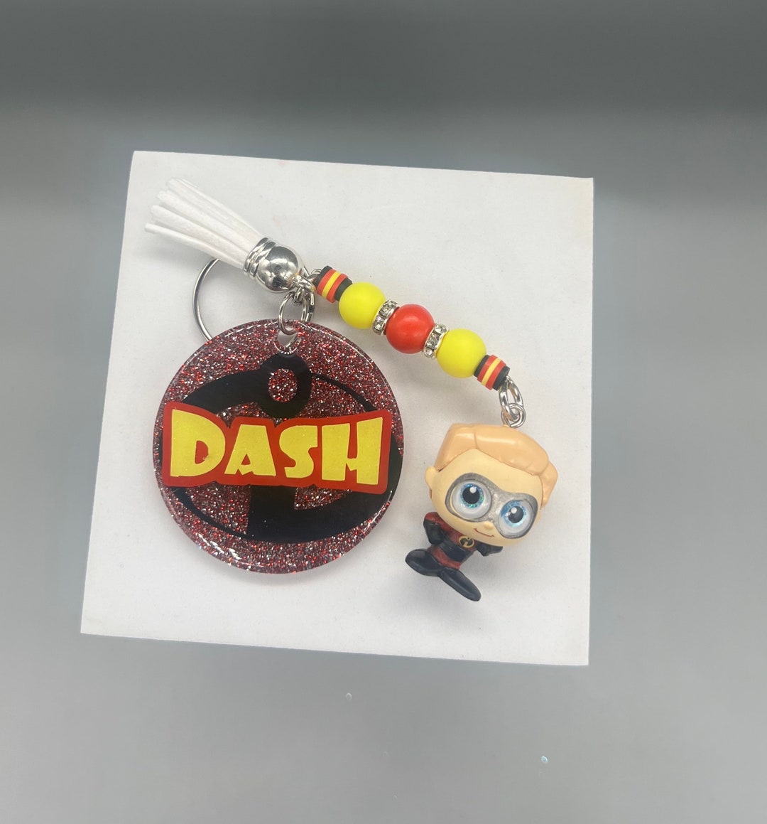 Dash From the Incredibles Glitter Keychain Doorables/beaded Key Ring ...