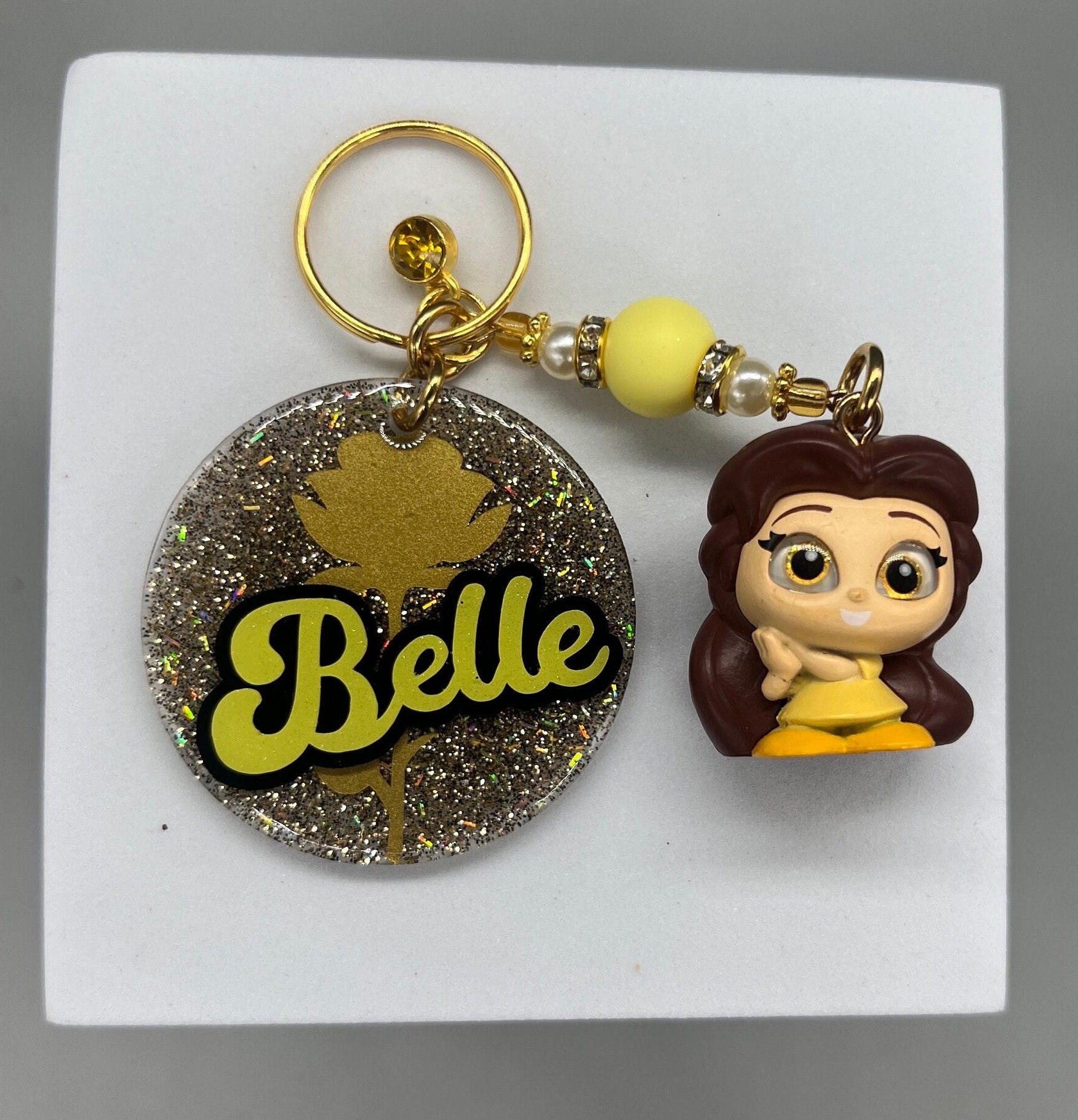 Belle From Beauty and the Beast Glitter Keychain Doorables/princess ...