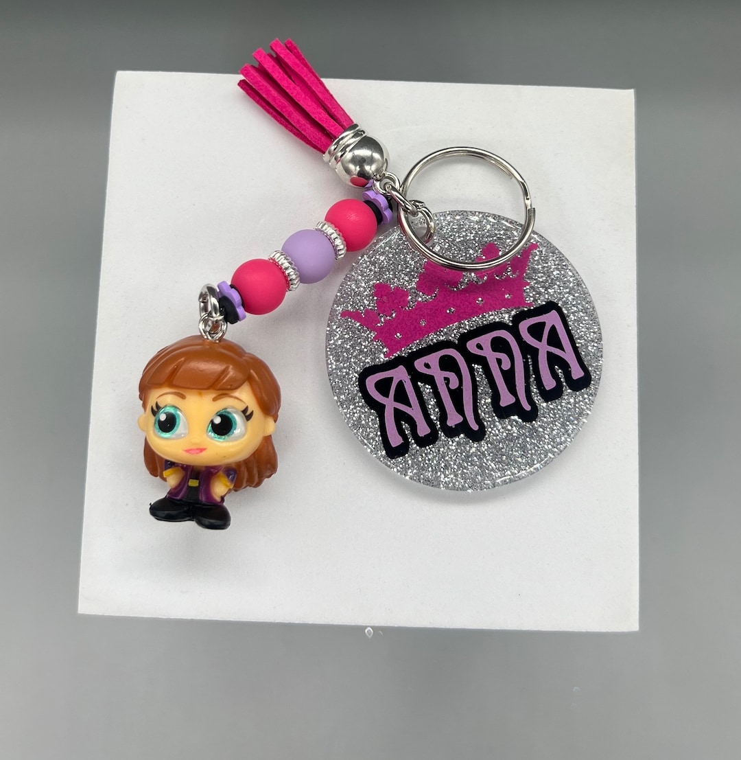 Princess Anna From Frozen Glitter Keychain Doorables/elsa - Etsy