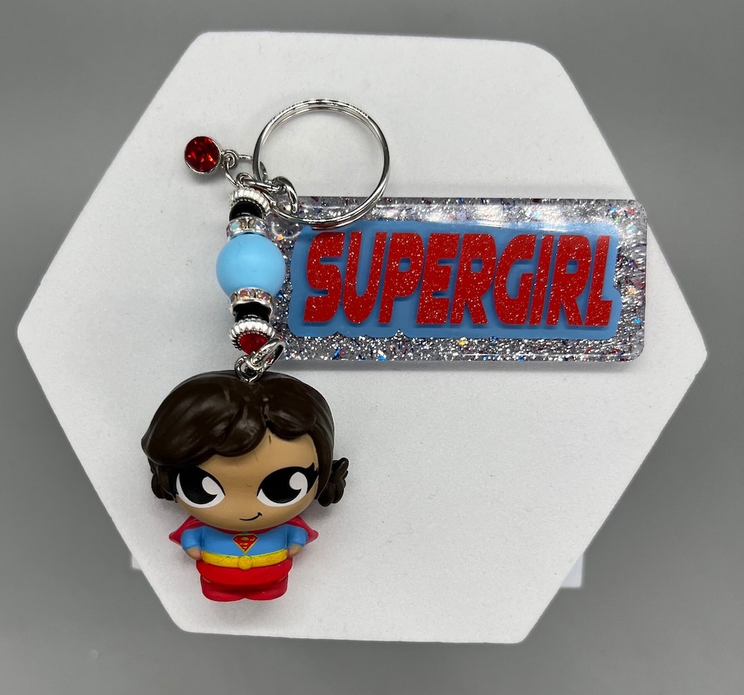 Supergirl From DC Universe Glitter Keychain/supergirl Pen/supergirl ...