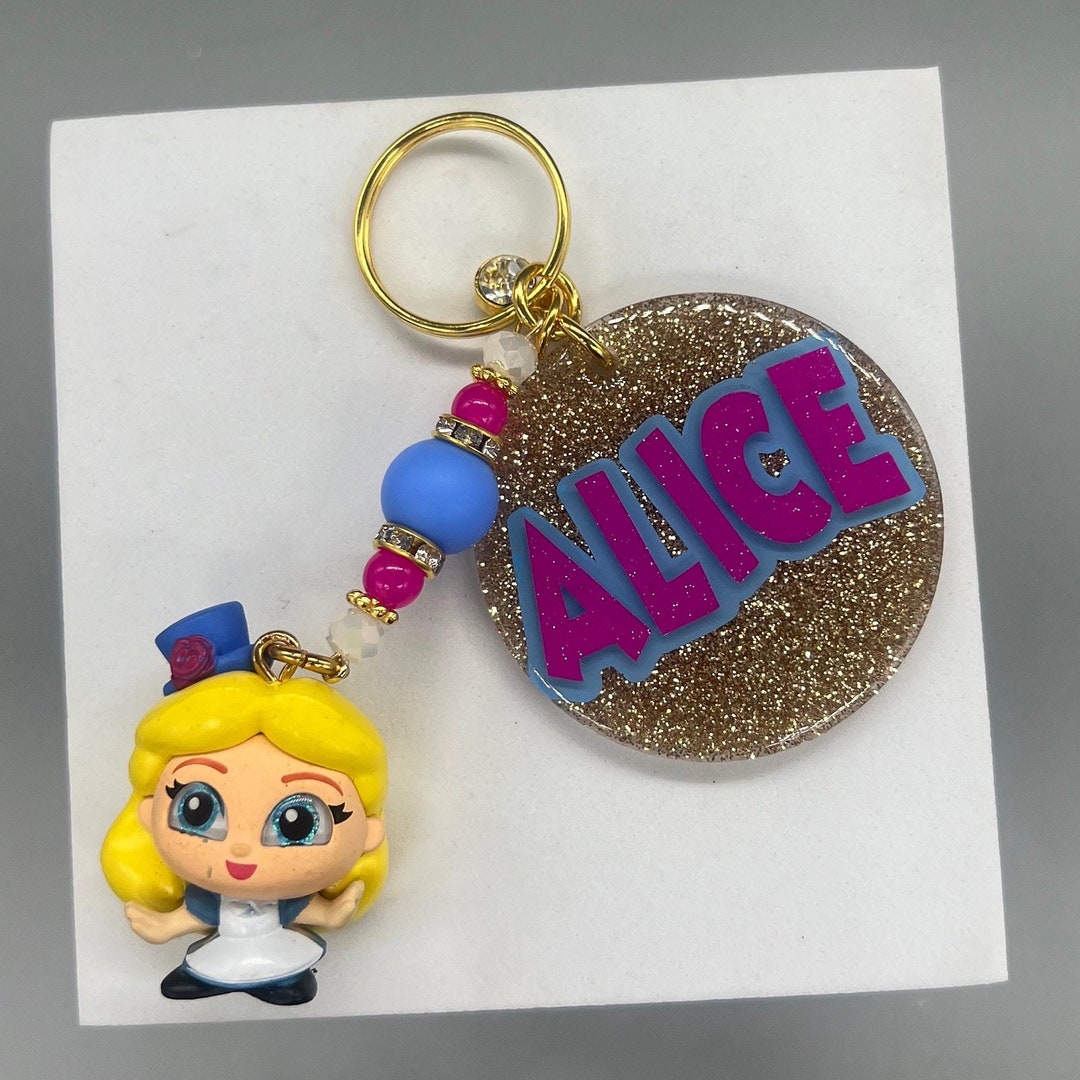 Alice From Alice in Wonderland Glitter Keychain Doorables/alice Key ...