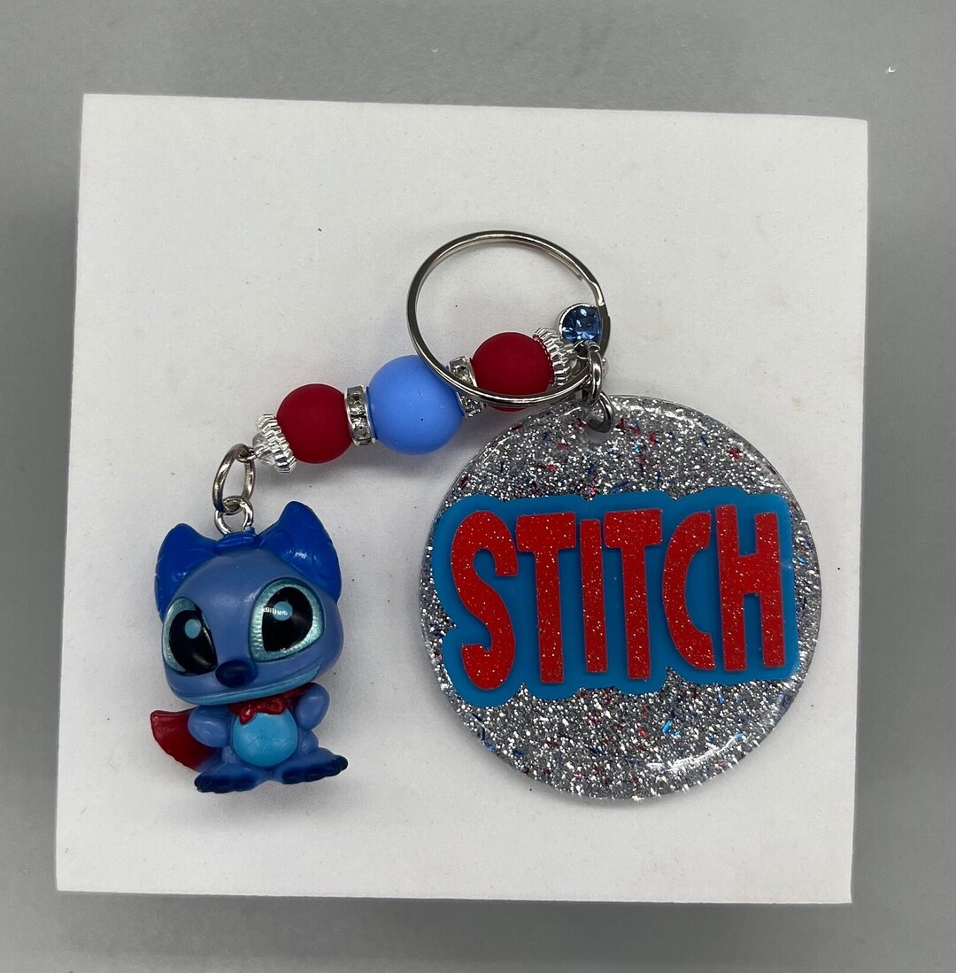 Stitch From Lilo and Stitch Glitter Keychain Doorables/stitch Key Ring ...