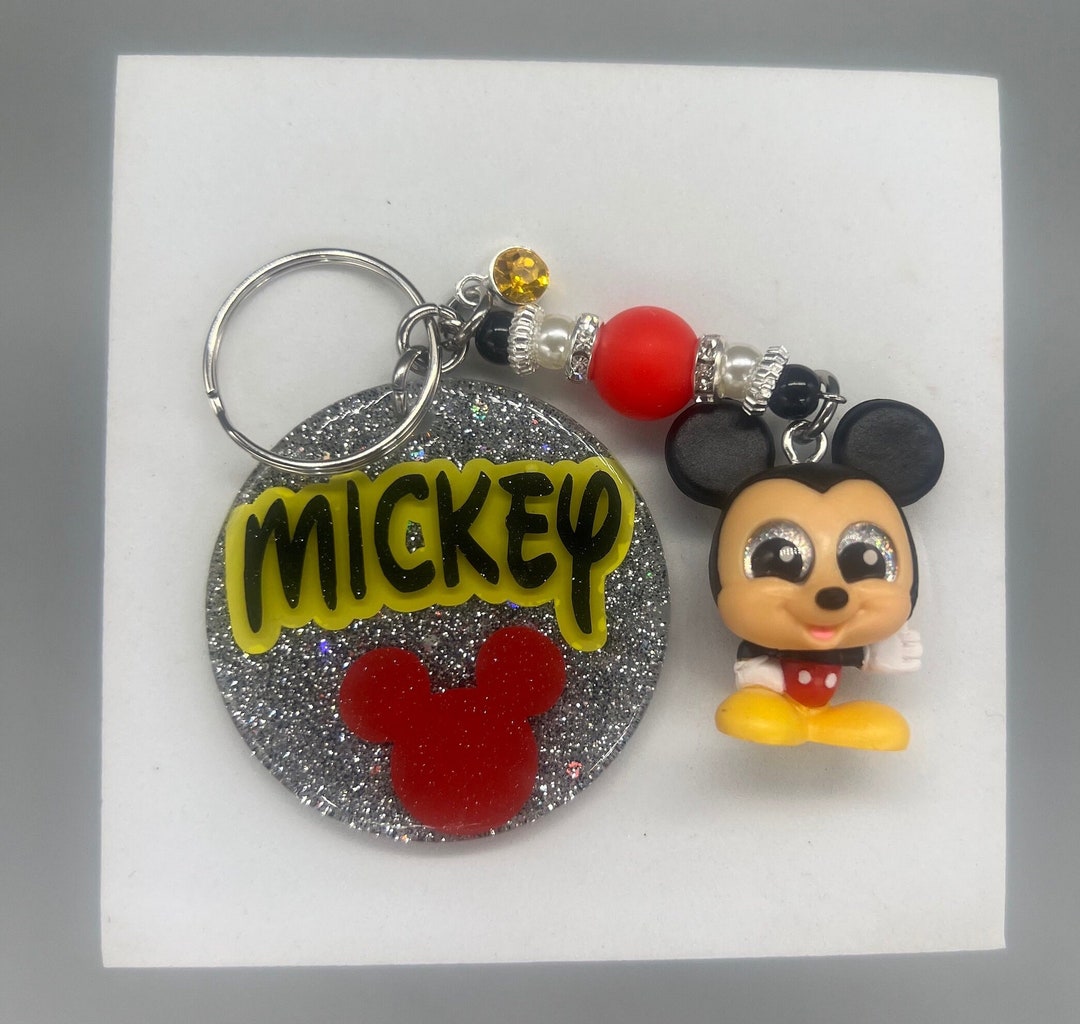 Mickey Mouse Glitter Keychain Doorables/mickey Keyring/doorables ...