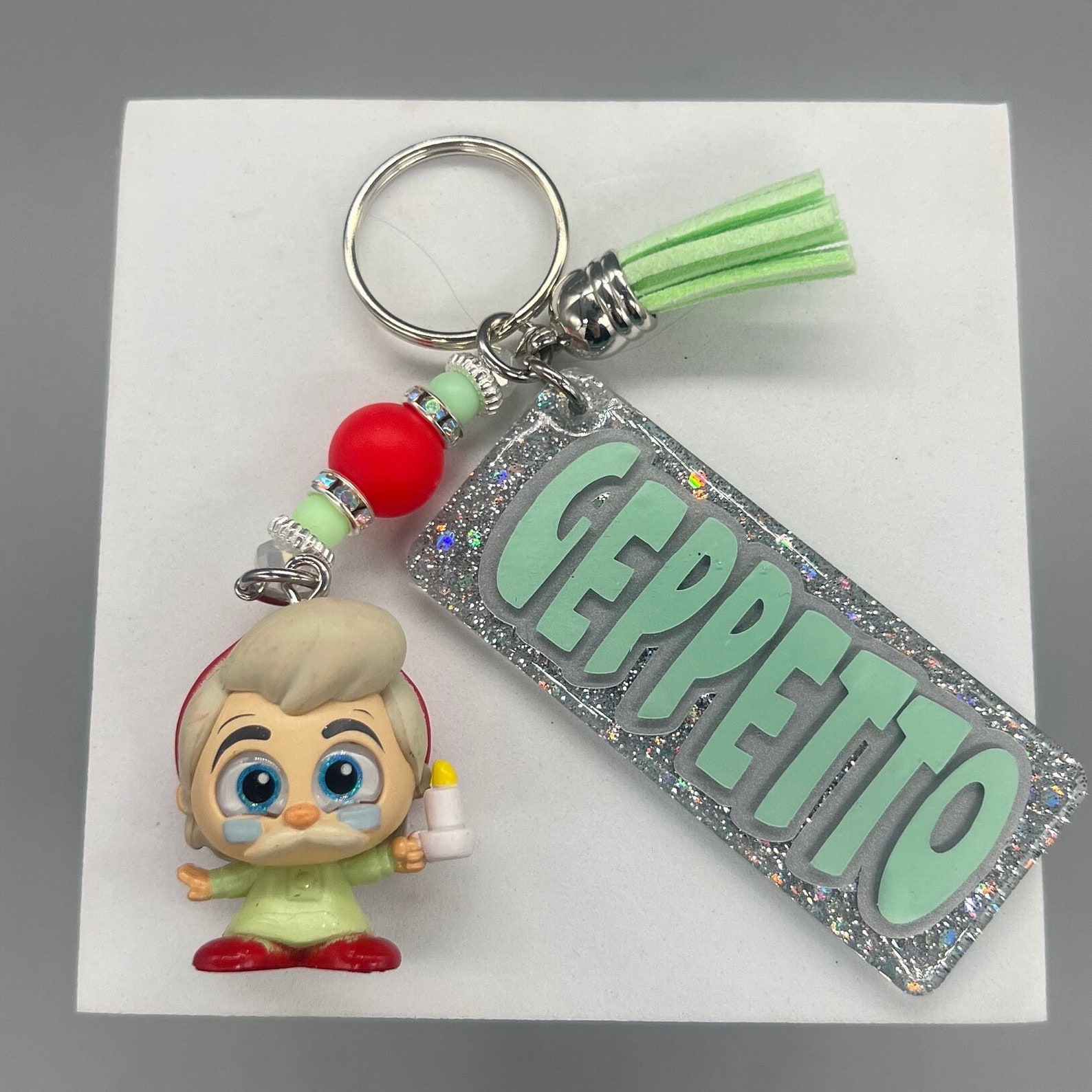 Rare Geppetto Glitter Keychain Doorables/jiminy Cricket/doorables Pen ...