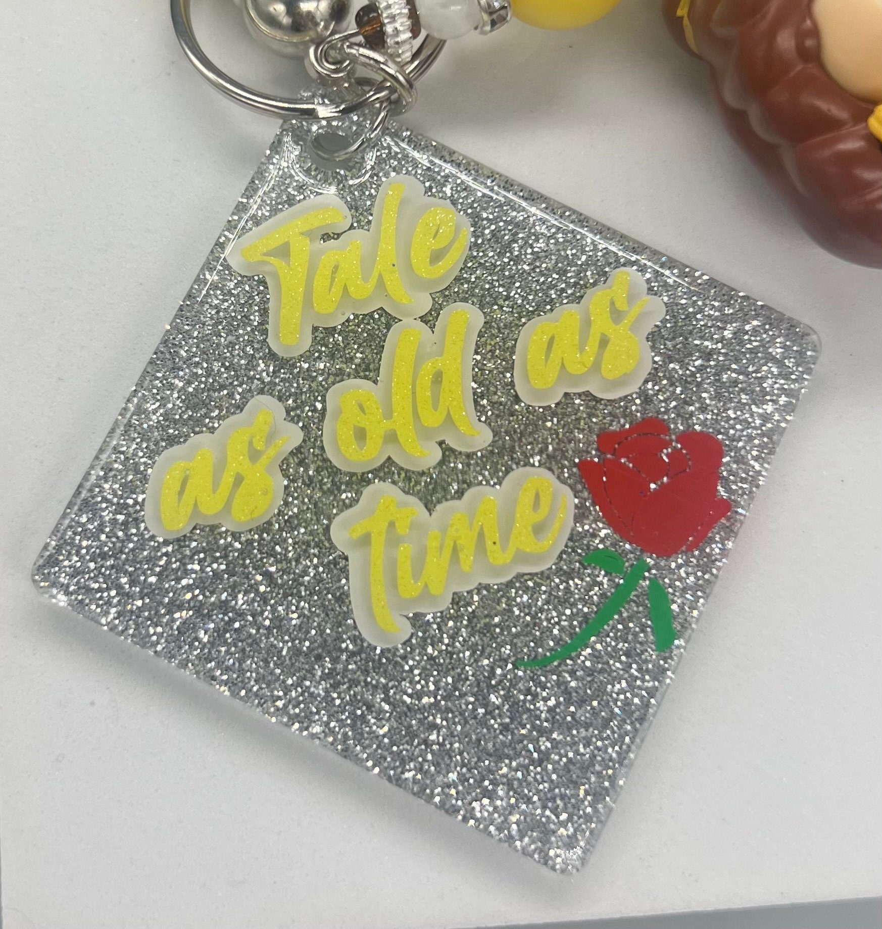 Princess Belle From Beauty and the Beast Glitter Keychain Doorables ...