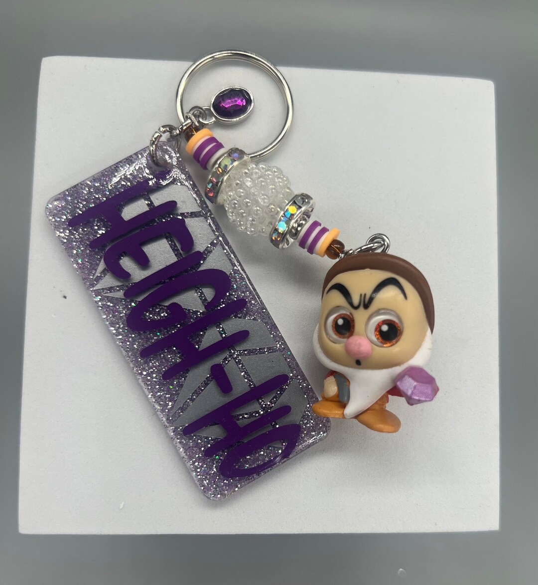 Snow White Grumpy Dwarf Glitter Keychain Doorables - Etsy