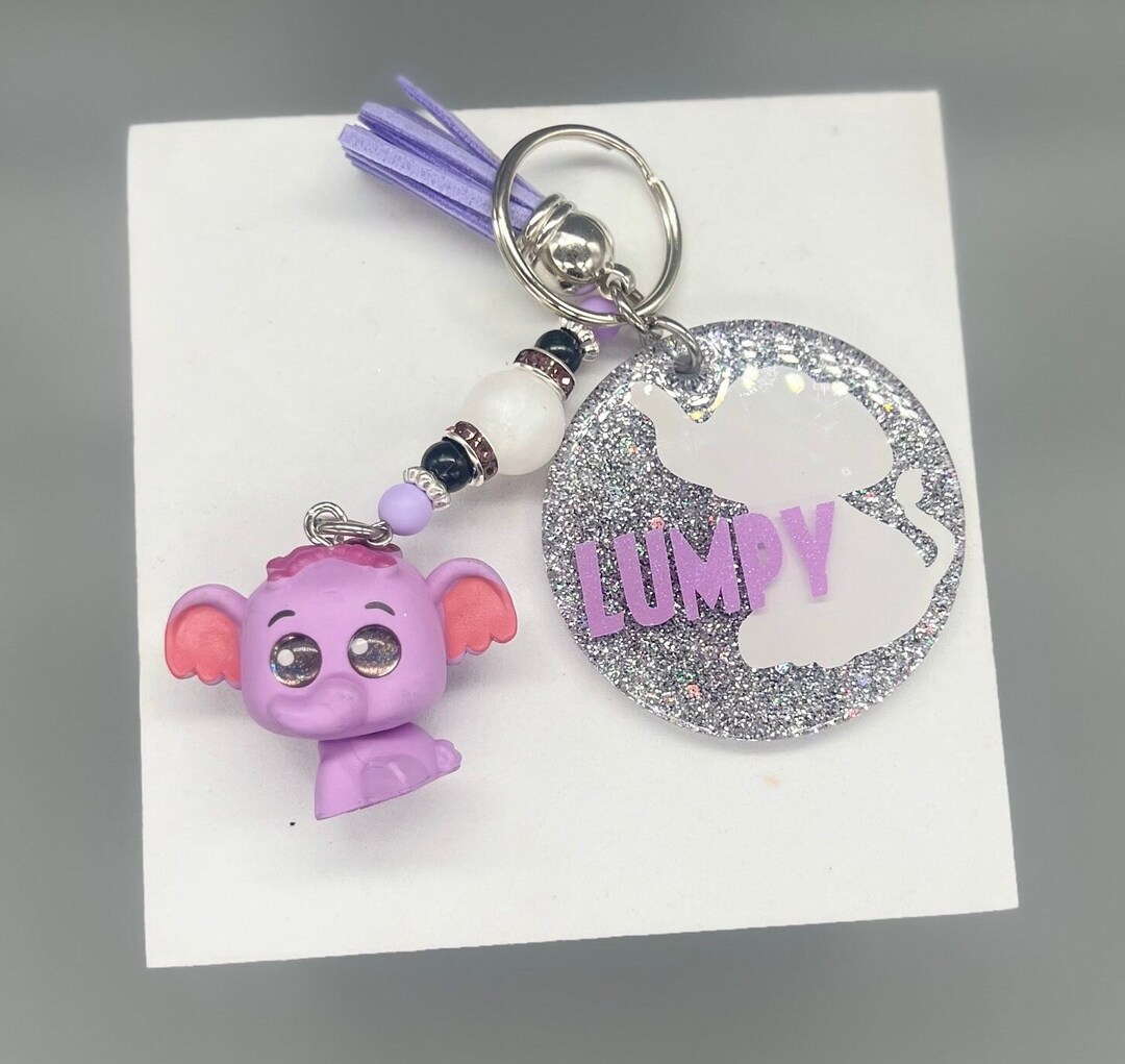 Lumpy Heffalump From Winnie the Pooh Glitter Keychain Doorables/elephant Key Ring/piglet/pooh ...