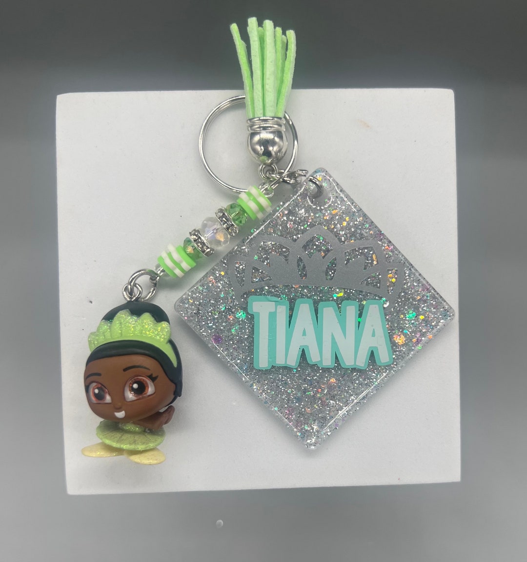 Princess Tiana From Princess and the Frog Glitter Keychain Doorables - Etsy