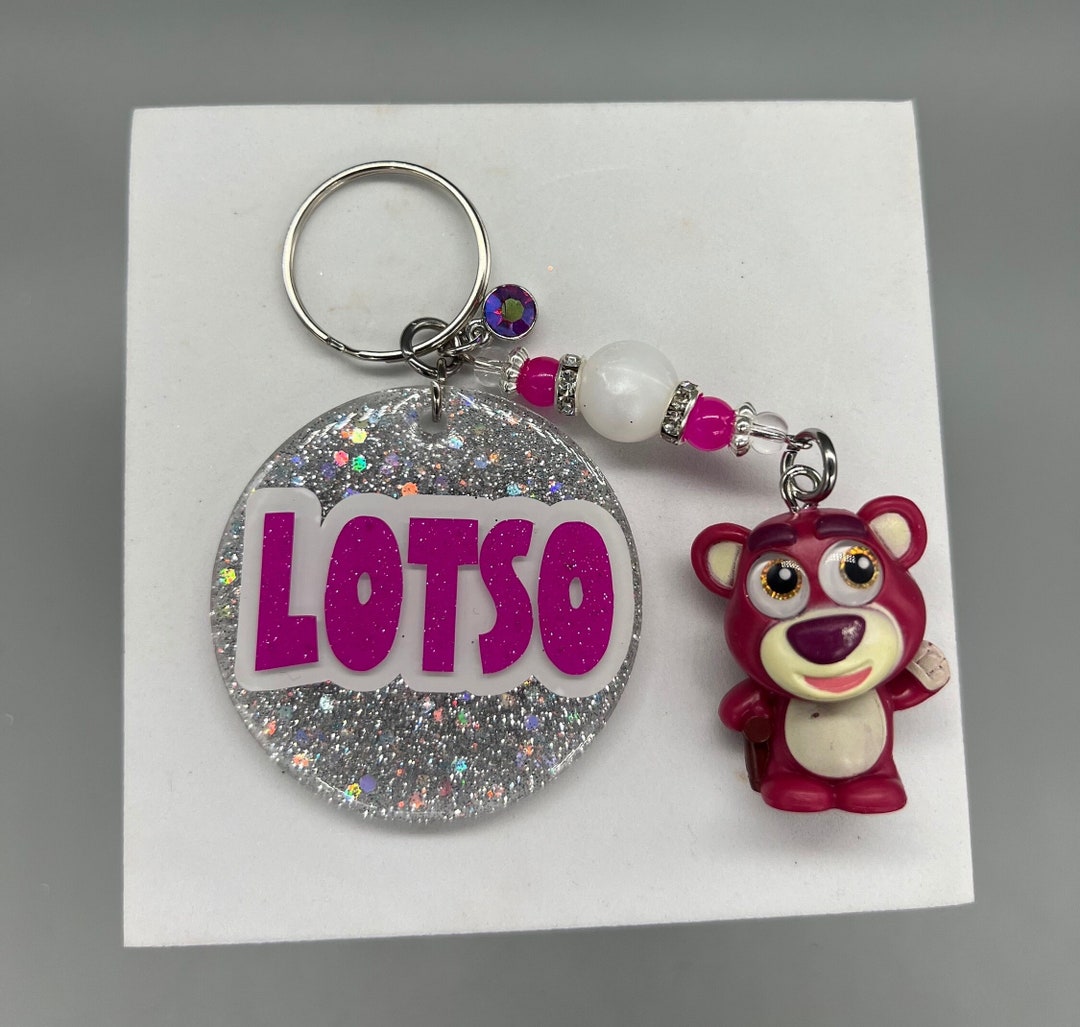 Lotso the Bear Toy Story Glitter Keychain Doorables/toy Story Keyring ...