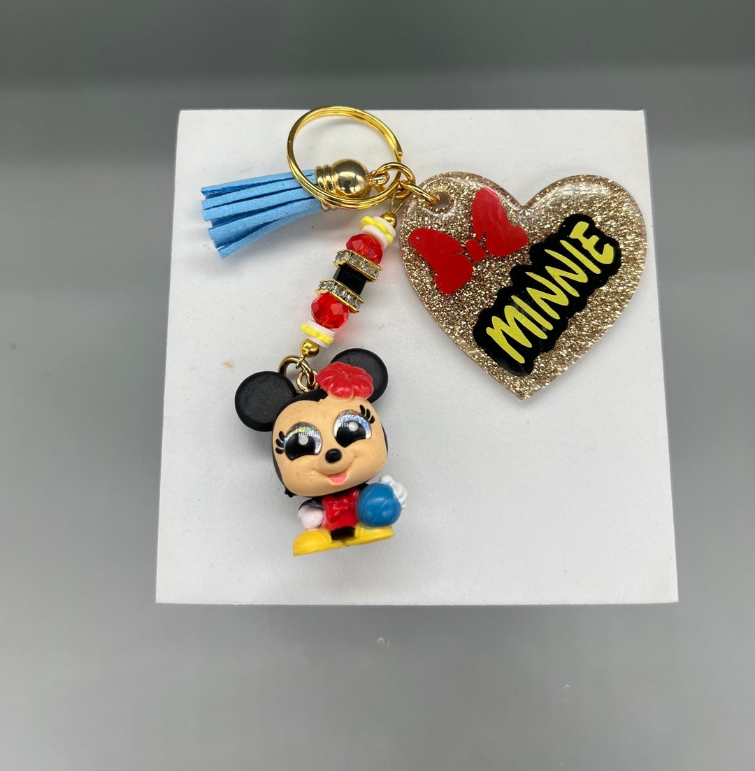 Minnie Mouse Glitter Keychain Doorables/minnie Mouse Pen/mickey Key ...