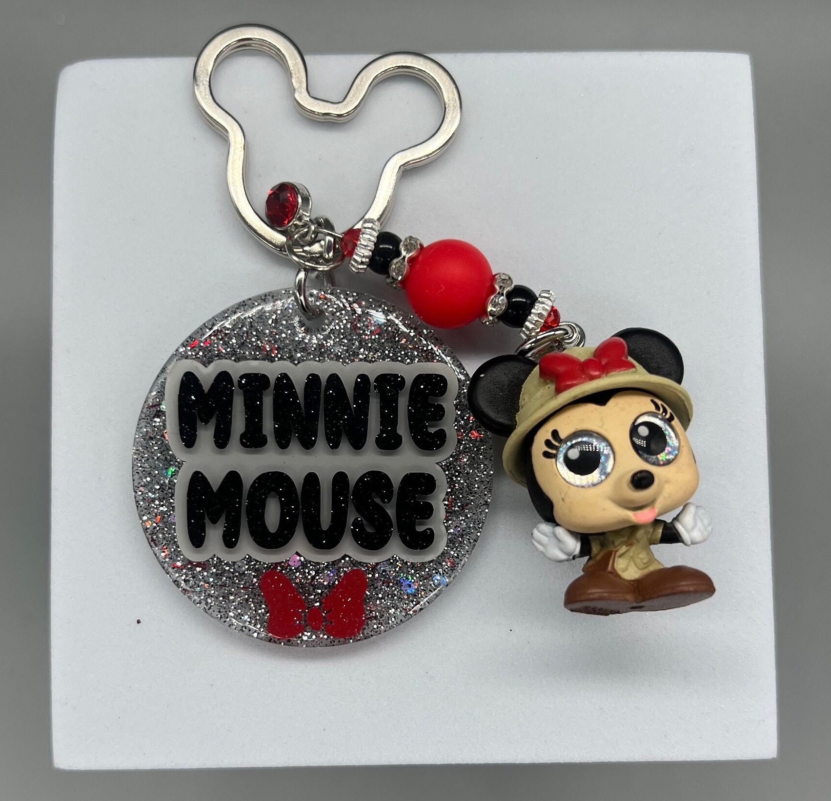 Minnie Mouse Glitter Keychain Doorables/minnie Mouse Keyring/doorables ...