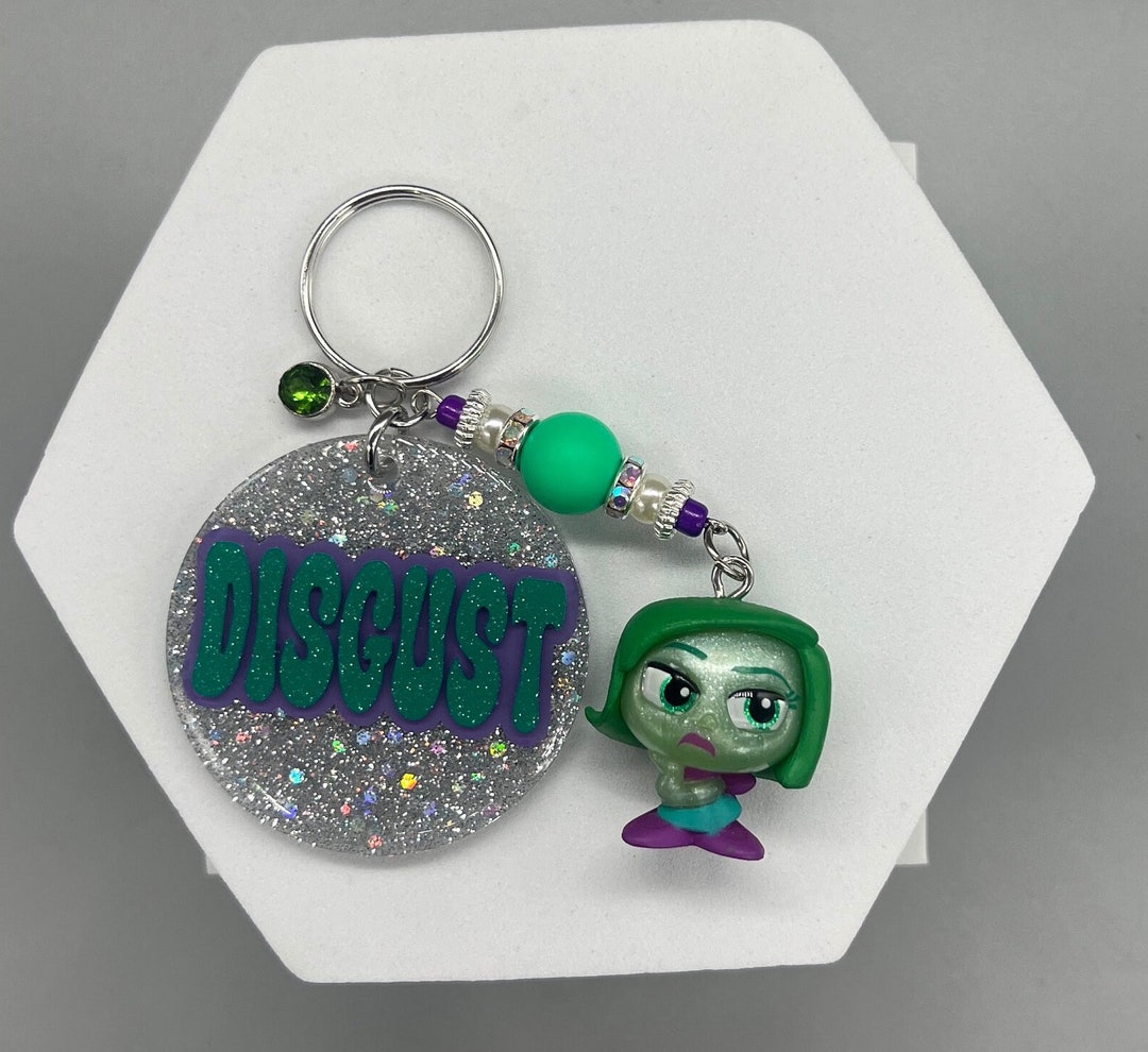 Disgust From Pixar Inside Out Glitter Keychain Doorables/inside Out ...