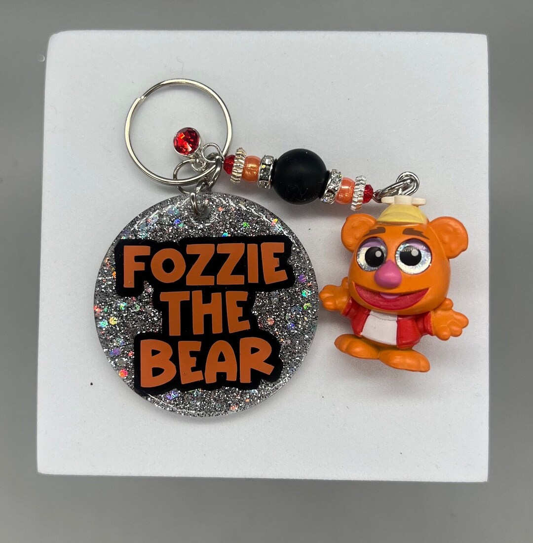 Rare Fozzie the Bear From the Muppets Glitter Keychain Doorables/animal ...