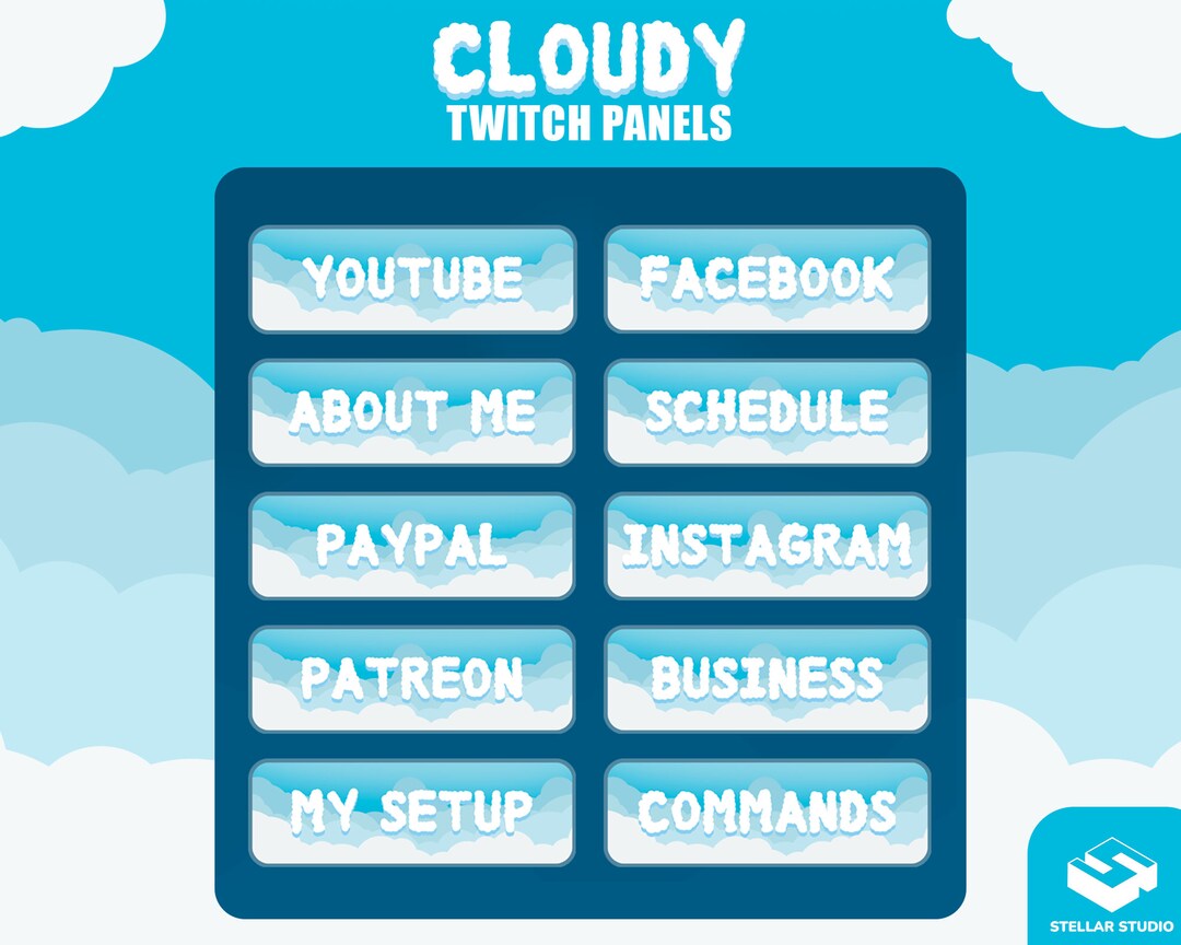 Kawaii Cloudy Panels for Twitch - Etsy