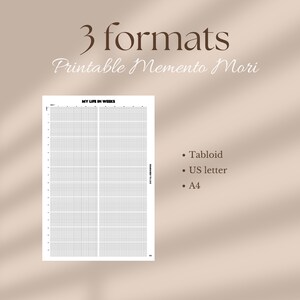 Memento Mori Printable Poster, Life in Weeks Calendar, Motivational ...