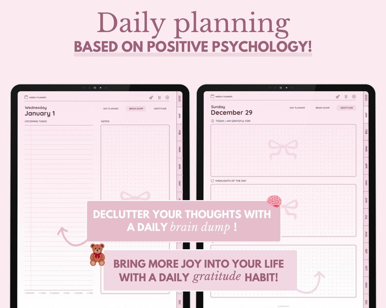 Soft Pink ADHD Digital Planner, 2025 iPad Good Notes Planner for ...