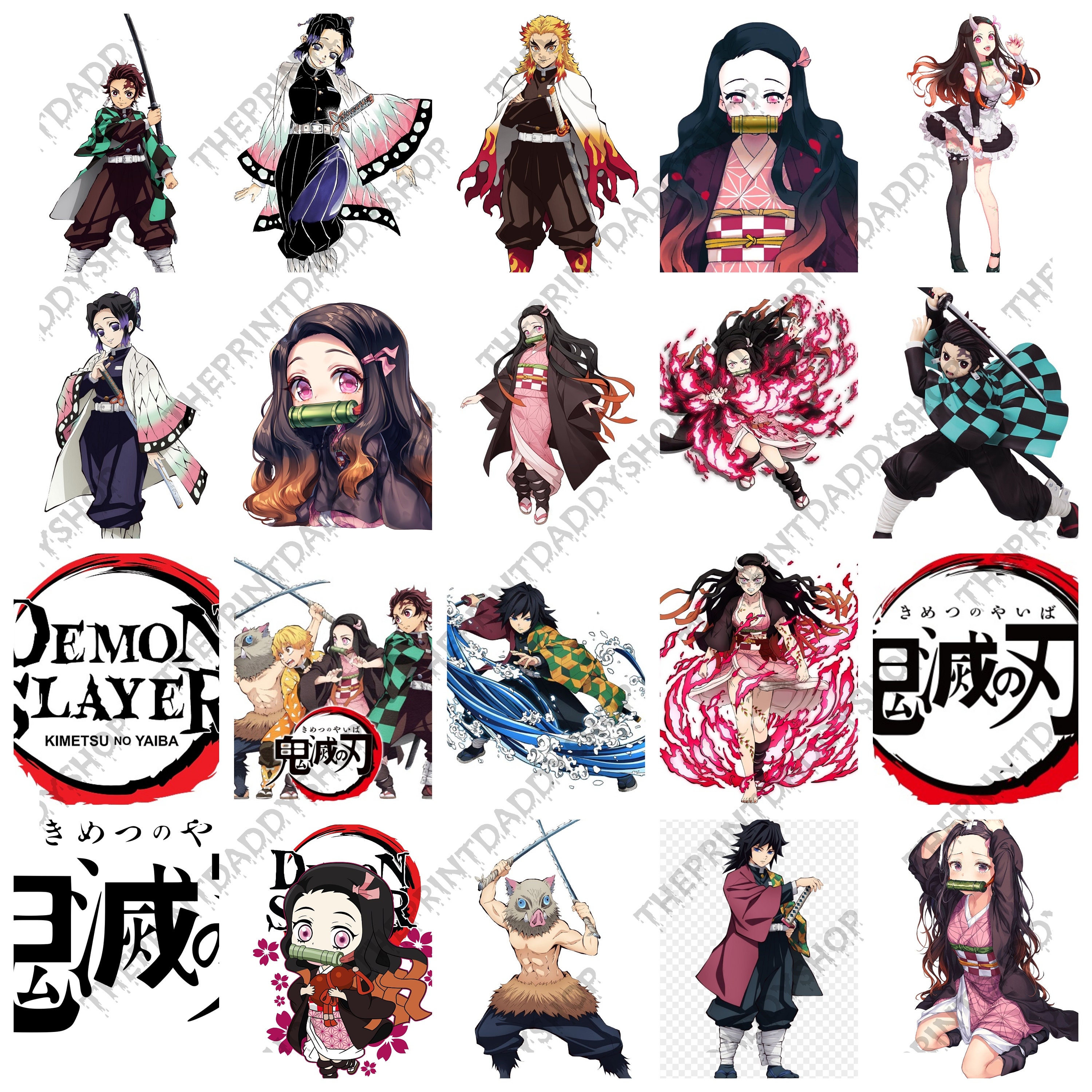 Demon Slayer Imágenes Digitales Clip Art Héroes Villanos - Etsy México