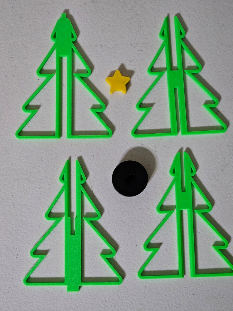3D Printed Christmas Tree Puzzle Minimalist Holiday Decor - Etsy