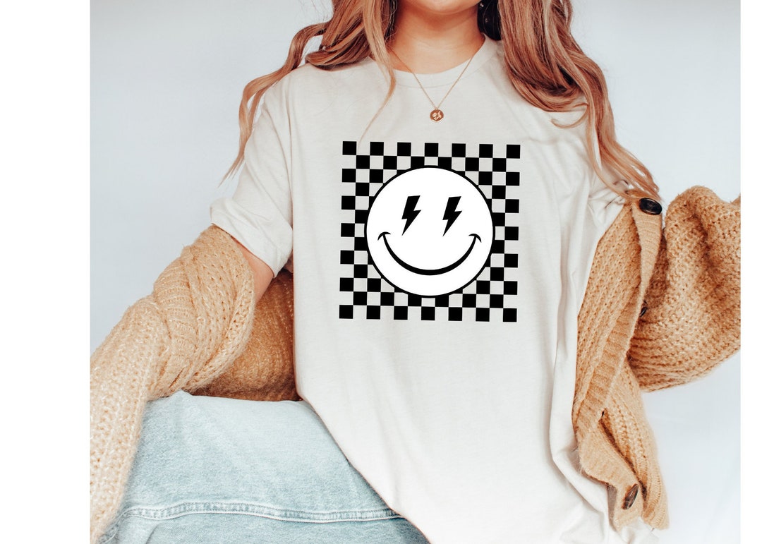 Checkered Pattern, Smile Face, Shirt,, Smiley Face Shirt, Smile Face ...