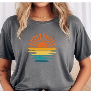 Comfort Colors, Retro Sunset, Rays Wavy Shirt, Sun Shirt, Sunshine ...