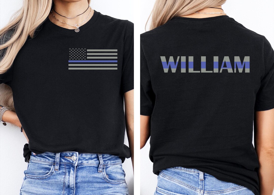 Custom Blue Line Shirt, Blue Line Flag, Police Officer Gift, Thin Blue ...