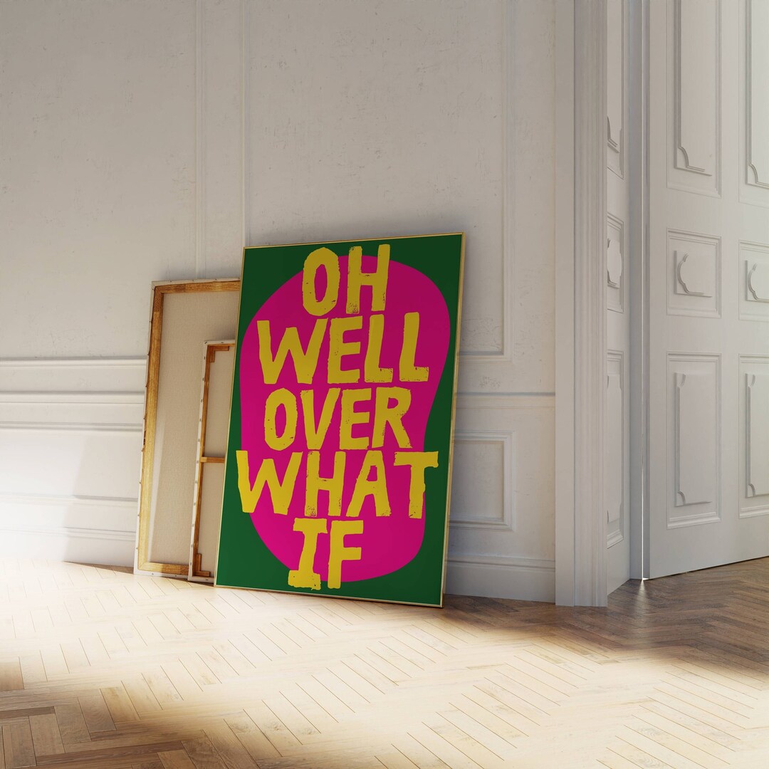 Maximalist Poster Typography Print Trendy Vivid Green Pink - Etsy