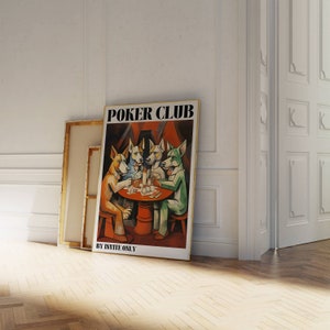 Poker Club Poster, Vintage Picasso Abstract Illustration, Vintage Dogs ...
