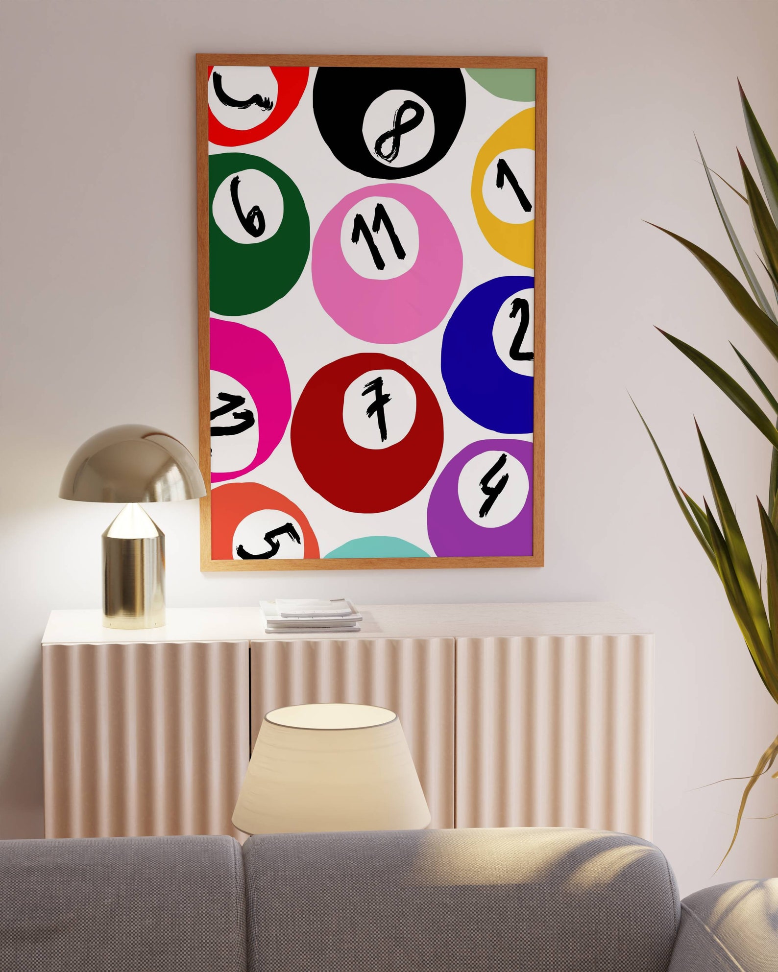 Billiards Balls Art Print, Retro Bar Cart Decor (digital Download ...