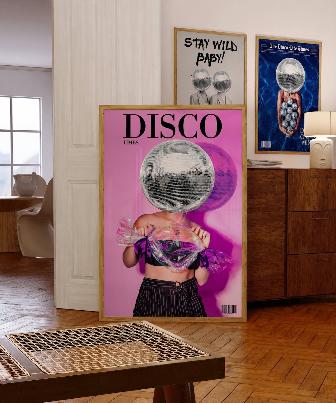 Disco Newspaper Poster, Retro Bar Cart Wall Art, 70s Wall Art, Magazine ...