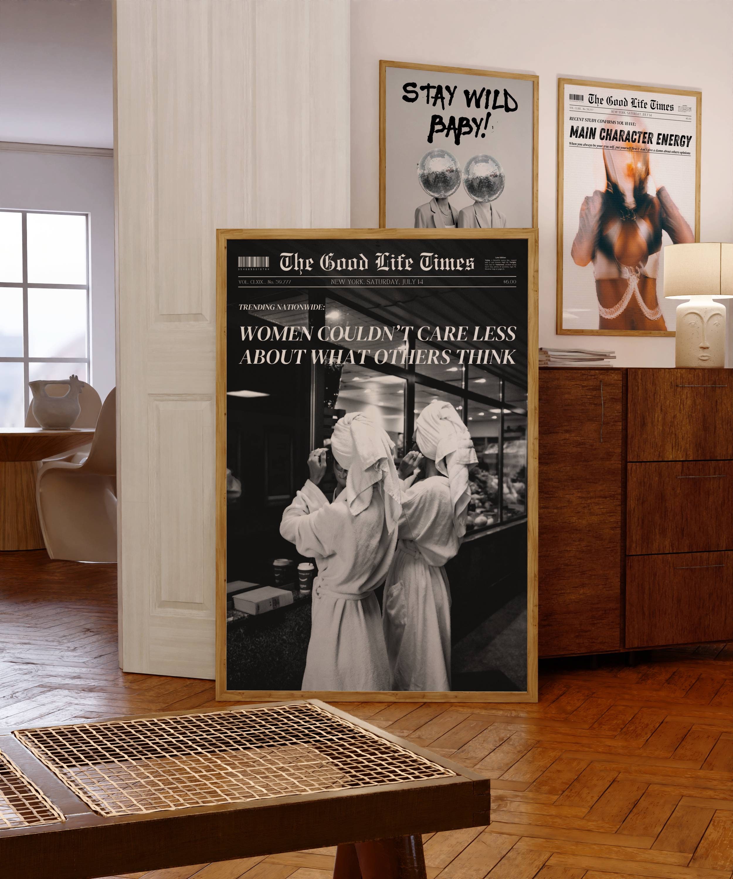 Women Newspaper Headline Poster, Quote Poster, Retro Bar Cart Feminist ...