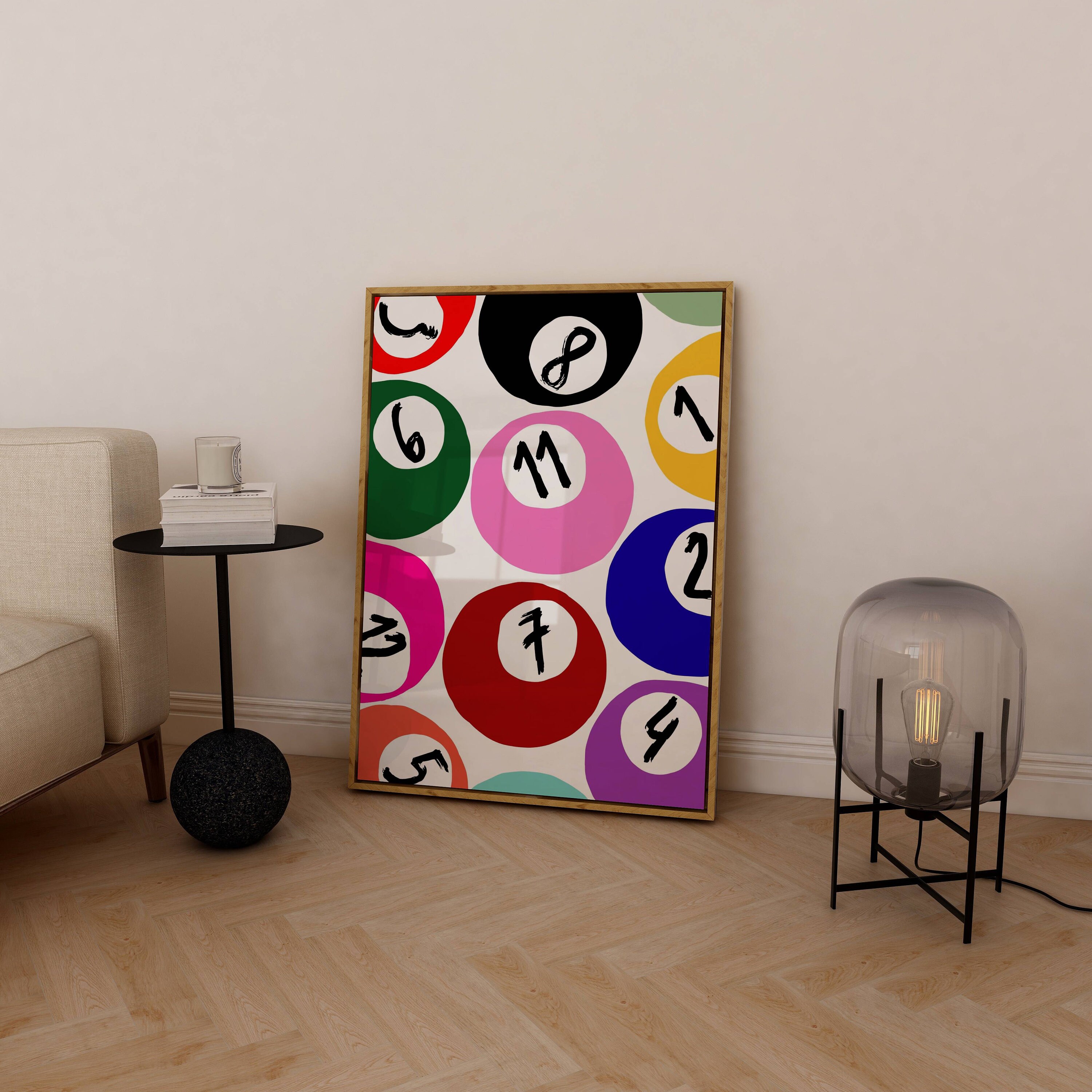 Pool Balls Poster, Billiards Poster, Feeling Lucky 8 Ball Art Print ...