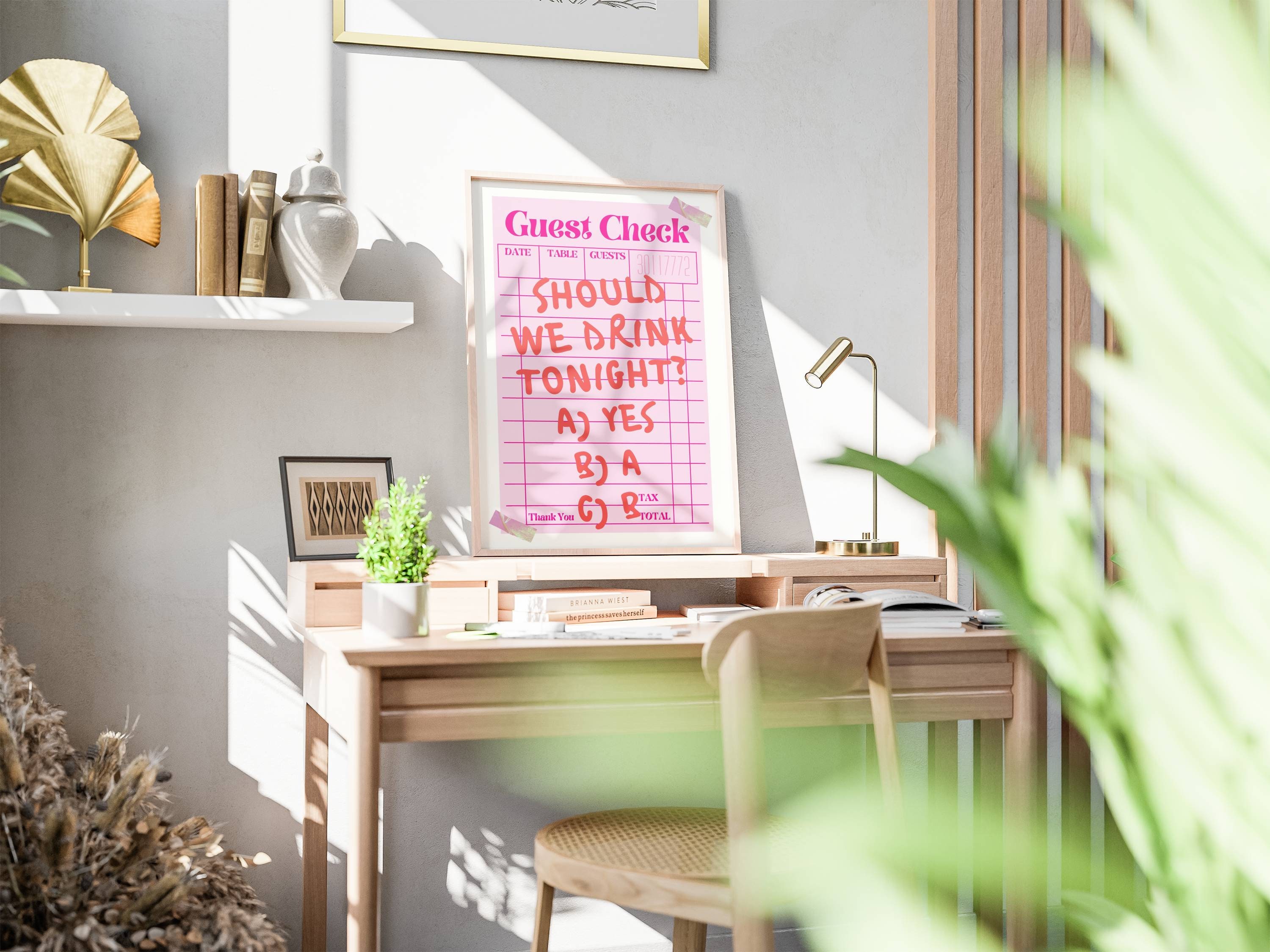 GUEST CHECK Receipt Should We Drink Tonight Bar Cart Wall - Etsy