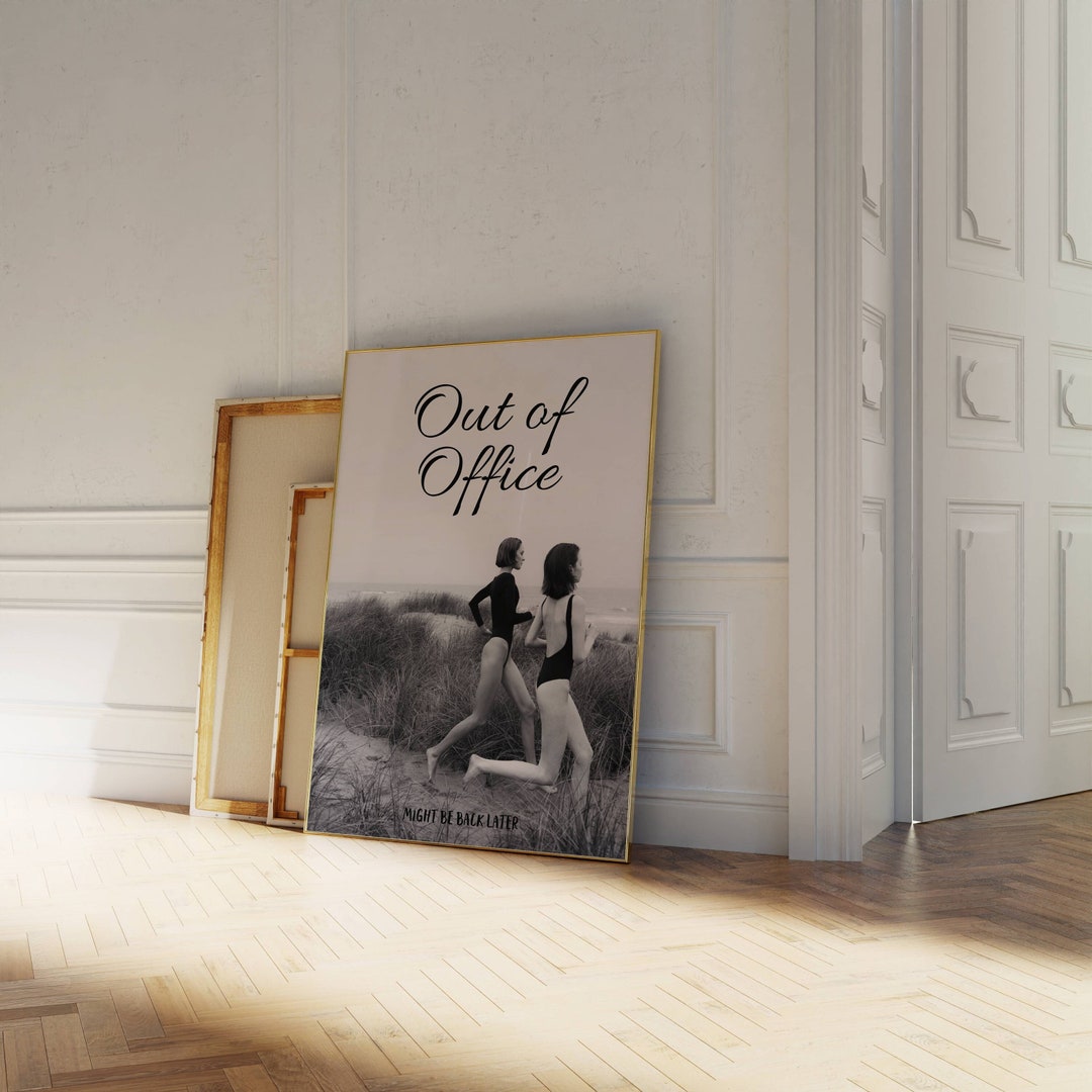 Out of Office Poster, Retro 70s Wall Print, Aesthetic Beach Print ...