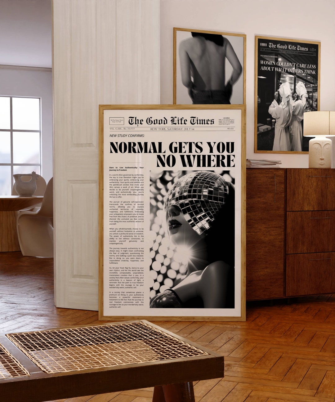 Normal Gets You Nowhere Newspaper Headline Poster, Quote Poster, Retro ...