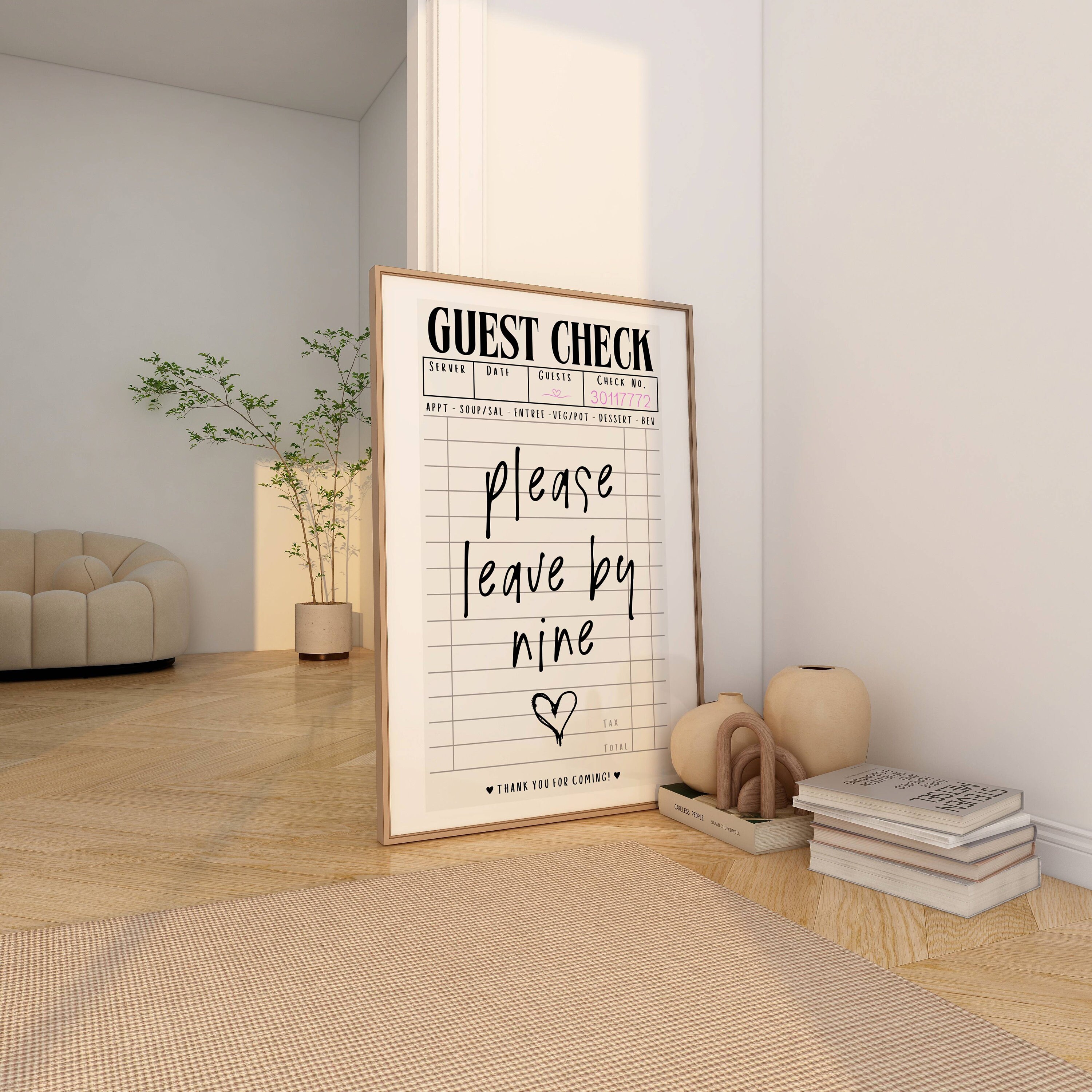 GUEST CHECK Receipt, Please Leave by Nine Poster, Retro Wall Art ...