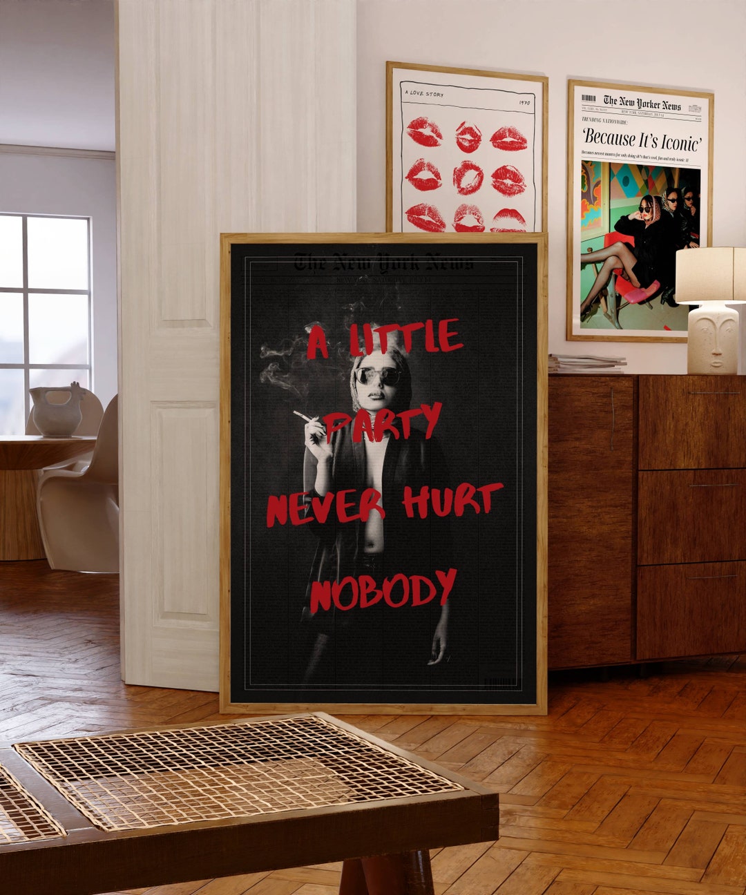 Disco Newspaper Headline Poster, Retro Bar Cart Art, 70s Wall Art ...