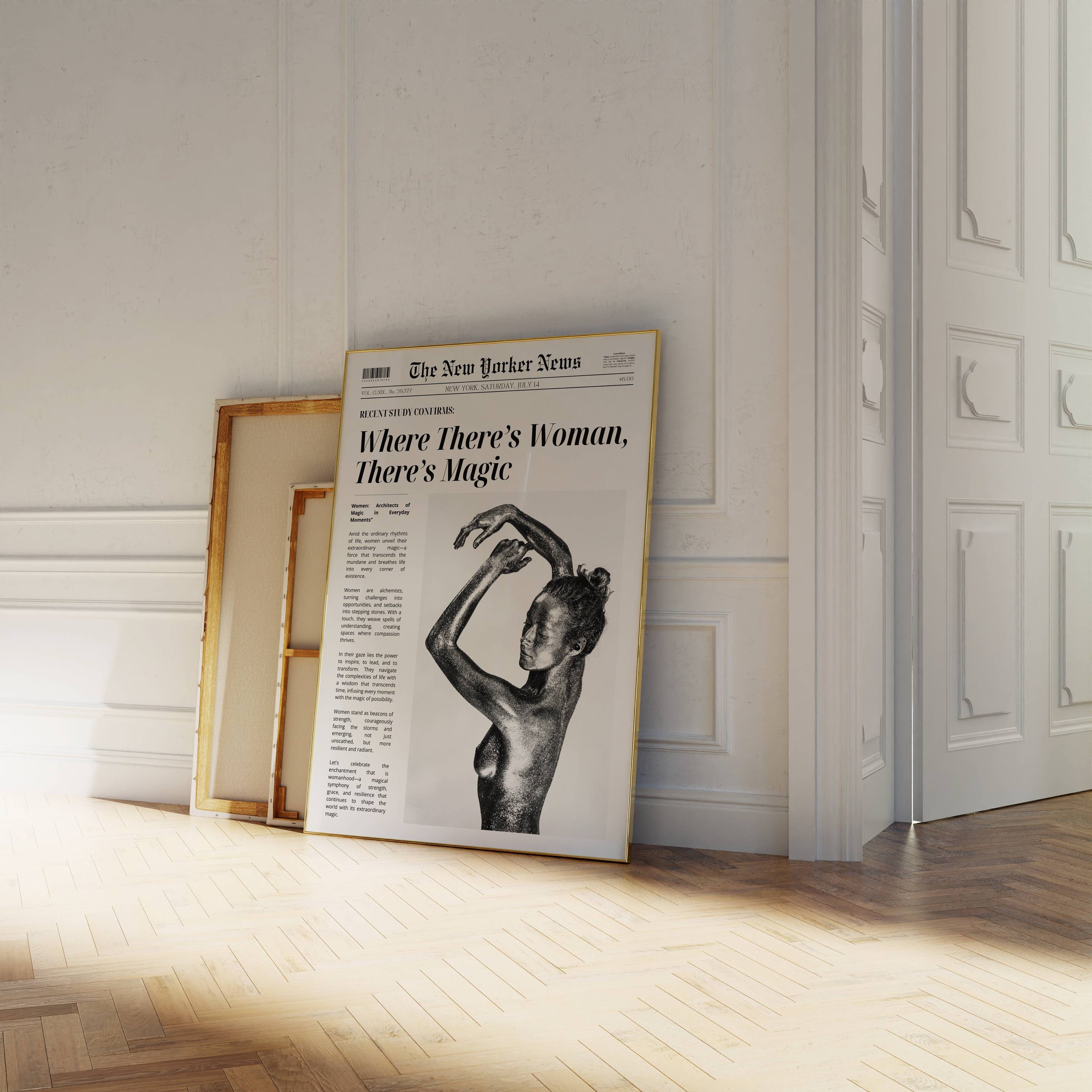 Woman Newspaper Headline Poster, Quote Poster, Retro Bar Cart Feminist ...