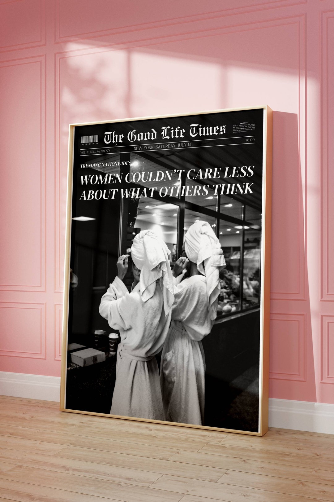 Women Newspaper Headline Poster, Quote Poster, Retro Bar Cart Feminist ...