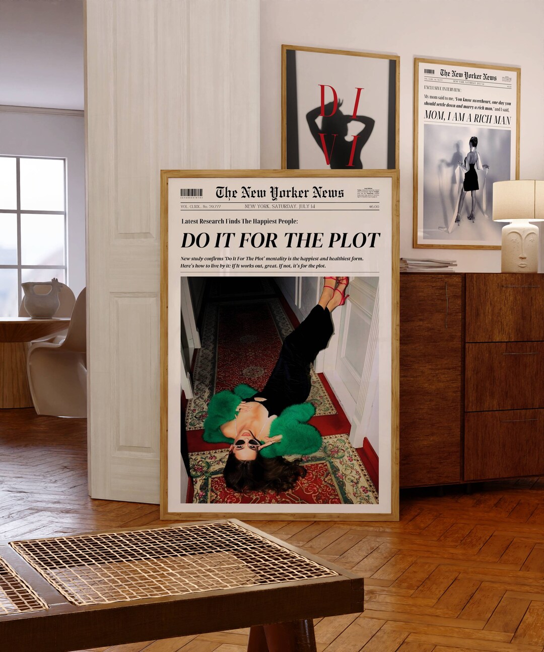Do It for the Plot Newspaper Headline Poster, Quote Poster, Retro Bar ...