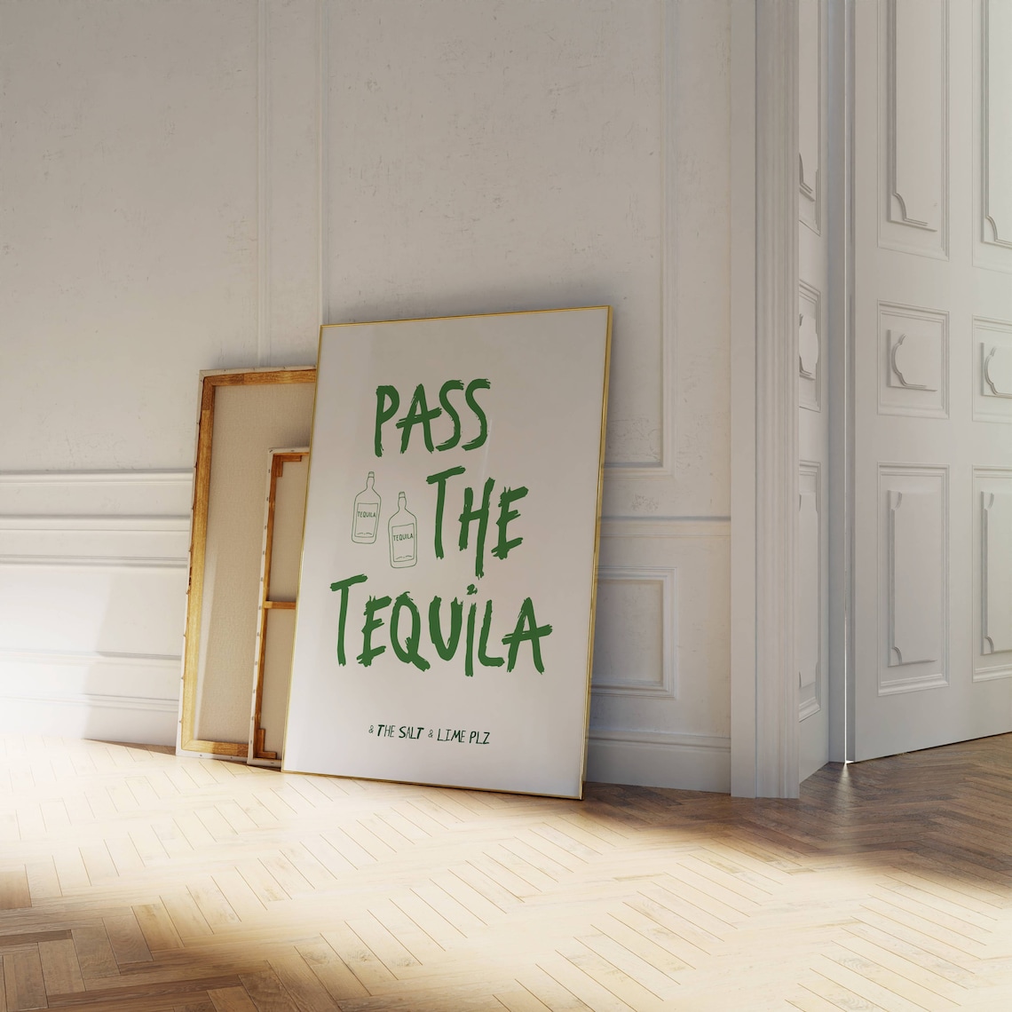 Tequila Poster, Retro Bar Cart Wall Art, Tequila Print, Green Wall Art ...