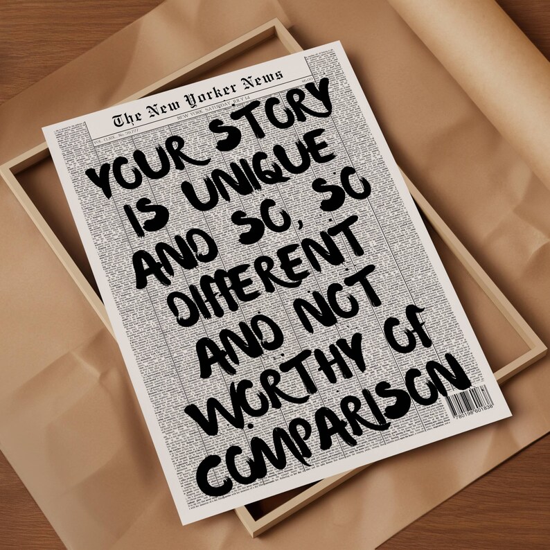 Quote Newspaper Headline Poster, Typography Print, Trendy Vintage Wall ...